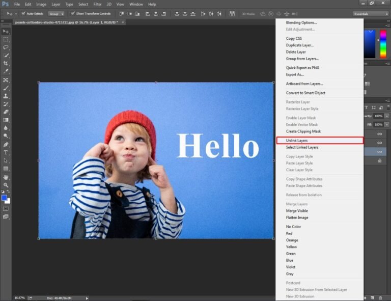 How To Link Layers in Photoshop - [Link Group and Unlink]