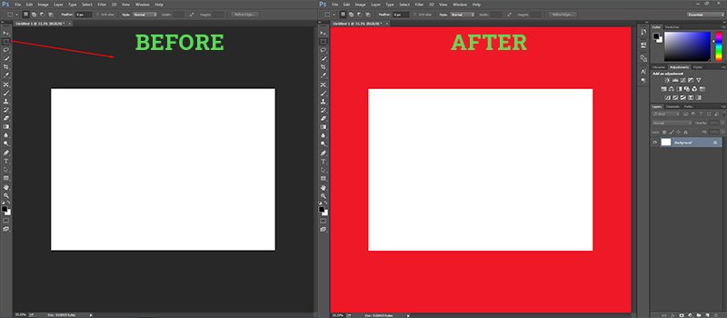 How To Change Canvas Color In Photoshop Clipping Way